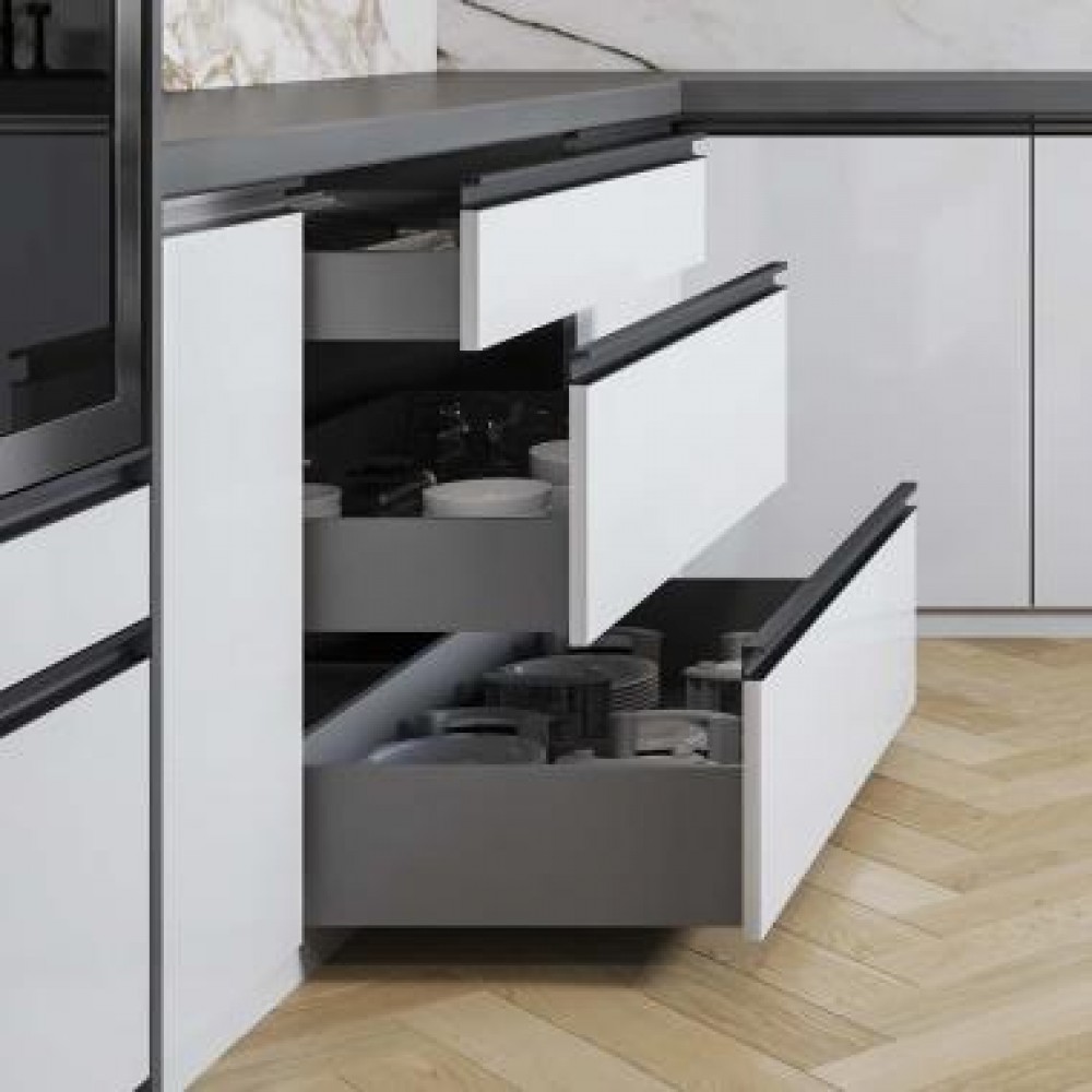 Ozone Tandem Slim Drawer Box System with Load Capacity Upto 40 Kg (Grey, 20 Inch ) - My INterio